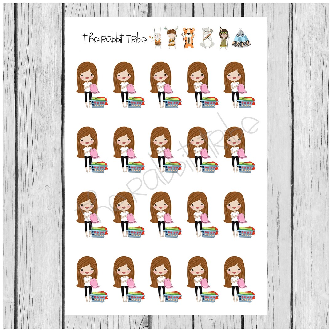 Mini Sticker Sheet Mini Girls Laundry Planner Stickers - Etsy Australia