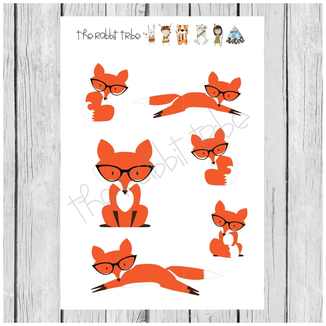 Mini Sticker Sheet - Clever Fox - Planner Stickers - Etsy