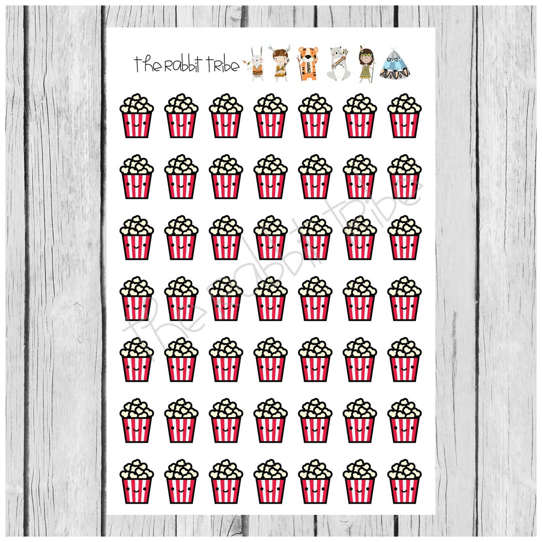 Mini Sticker Sheet - Popcorn - Planner Stickers - Etsy