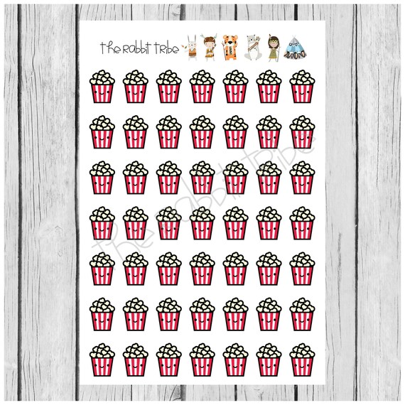 Mini Sticker Sheet Popcorn Planner Stickers | Etsy