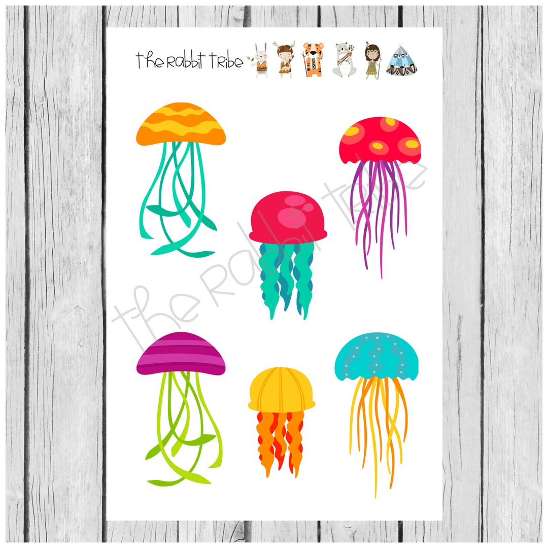 Mini Sticker Sheet - Jellyfish - Planner Stickers - Etsy