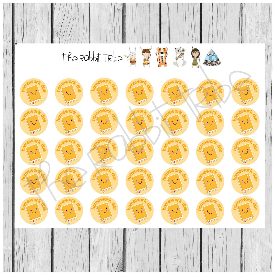 Daily Dots Homework Due Planner Stickers - Etsy
