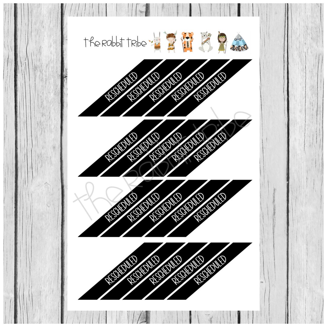 Mini Sticker Sheet - Rescheduled Banner - Planner Stickers - Etsy