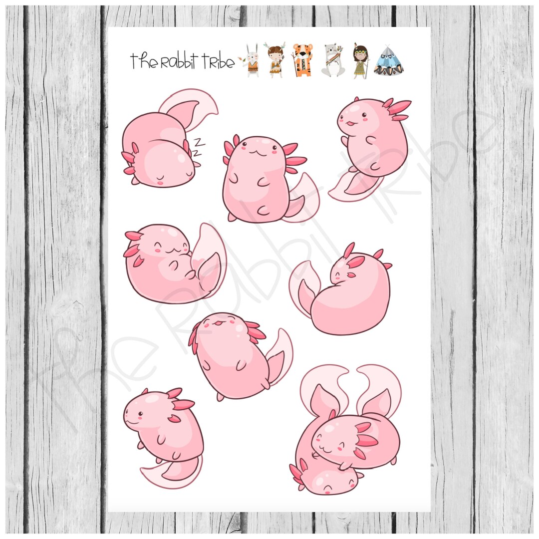 Mini Sticker Sheets - Axolotls - Planner Stickers - Etsy