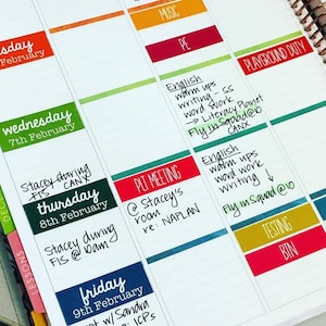 Teacher Planner Stickers - Day and Date Headers - Designed for ECTP ...