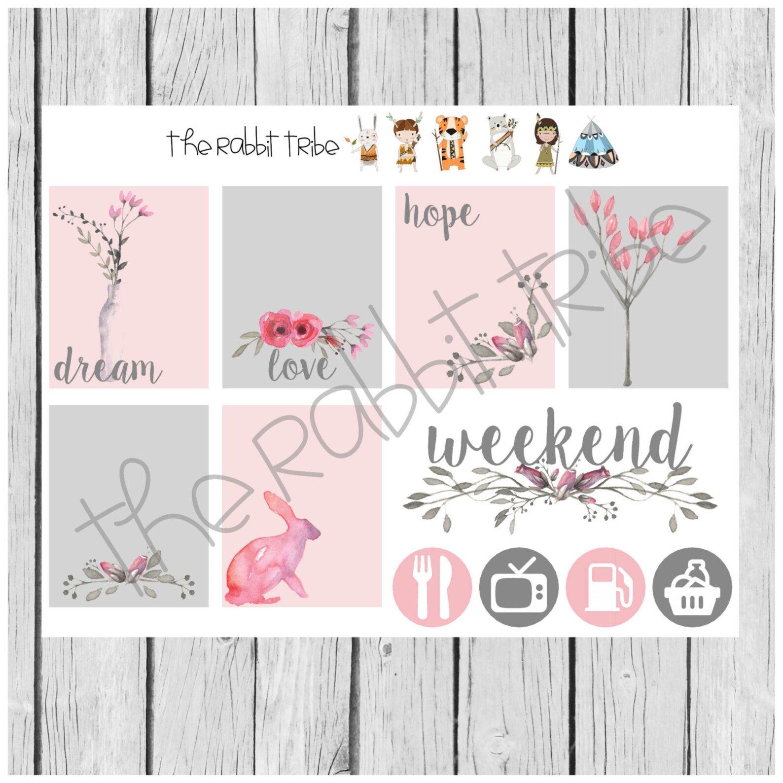 Weekly sticker set watercolor flowers planner stickers | Etsy
