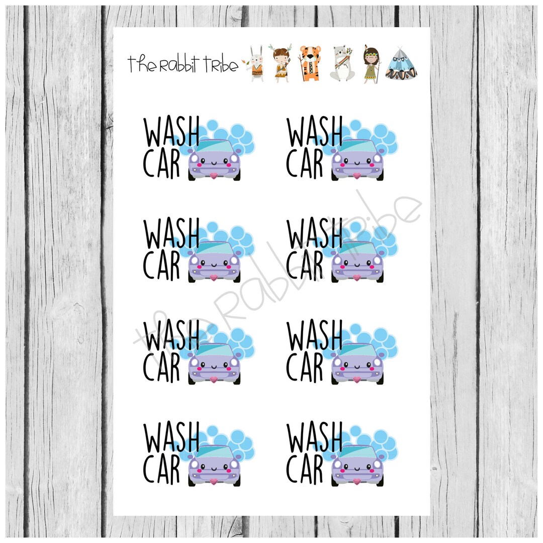 Mini Sticker Sheet Wash Car Planner Stickers - Etsy Australia