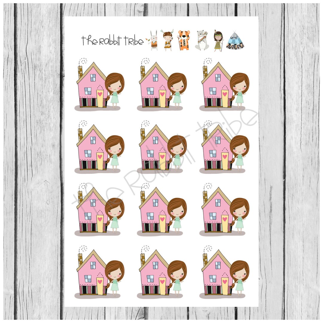Mini Sticker Sheet - Mini Girls House - Planner Stickers - Etsy