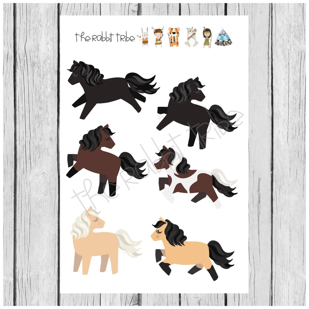 Mini Sticker Sheet - Ponies - Planner Stickers - Etsy