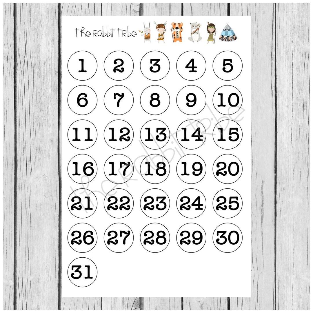 Mini Sticker Sheet Black and White Date Dots Planner Stickers - Etsy
