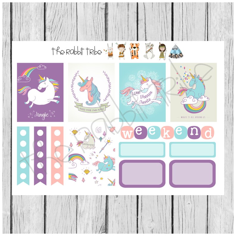 Weekly Sticker Set Magic is All Around Unicorns Planner - Etsy