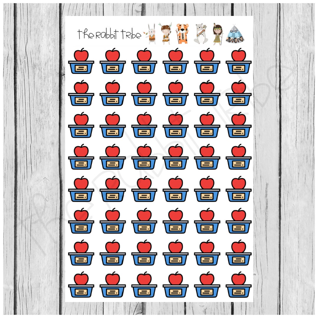 Mini Sticker Sheets - Lunch, Lunchbox, School Lunch Icon - Planner ...
