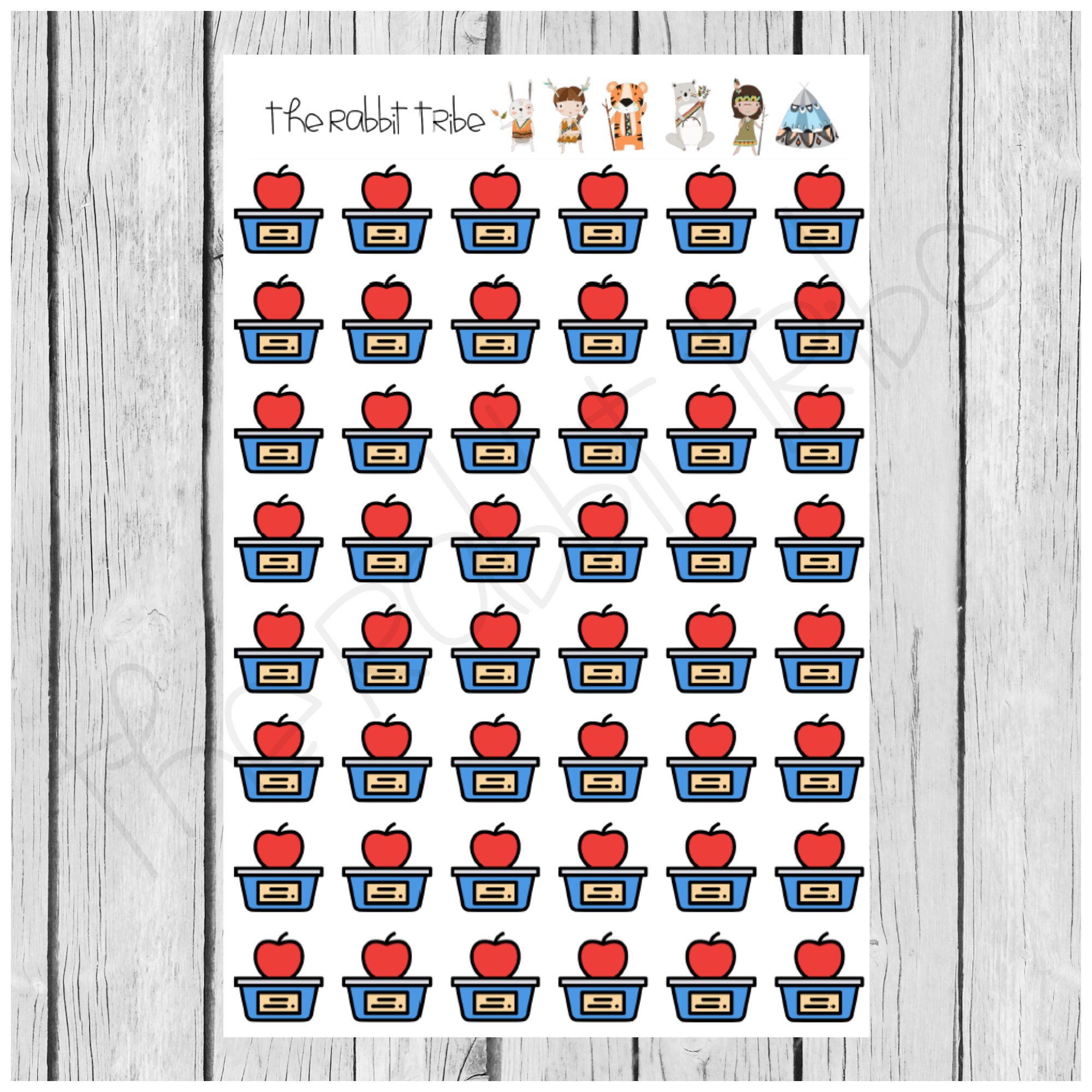 Mini Sticker Sheets Lunch Lunchbox School Lunch Icon - Etsy