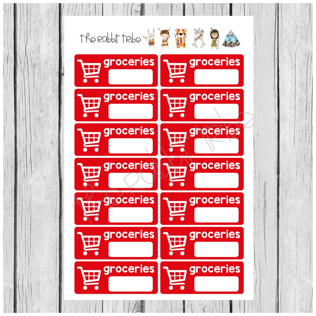 Mini Sticker Sheet Grocery Planner Planner Stickers - Etsy