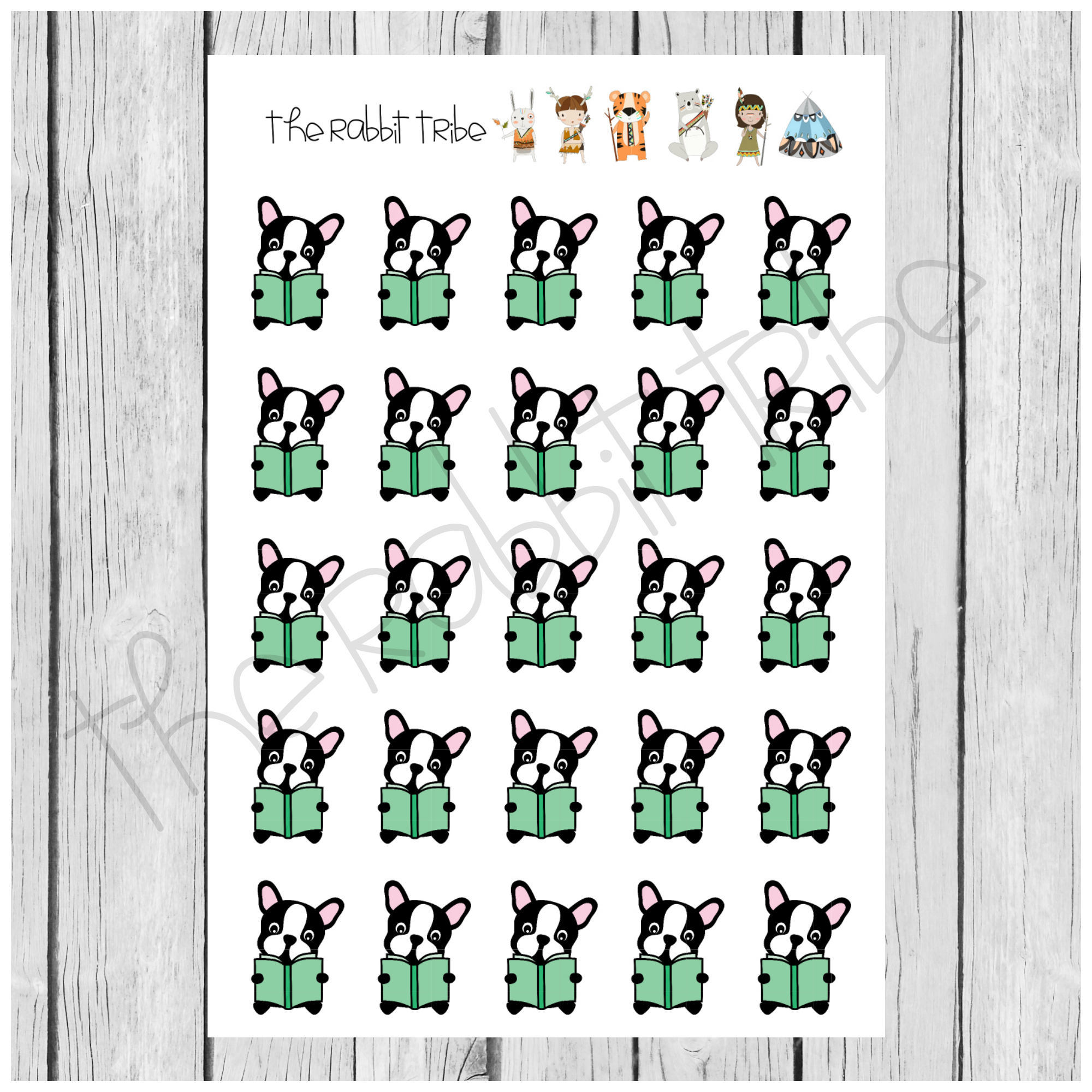 Mini Sticker Sheet Frenchies Reading Planner Stickers - Etsy