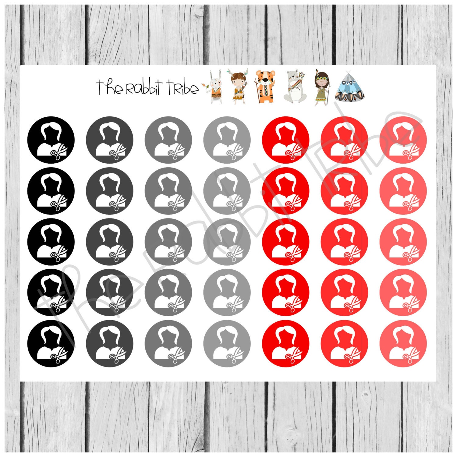 Daily Dots Hair Hair Cut Beautician Stickers Planner - Etsy