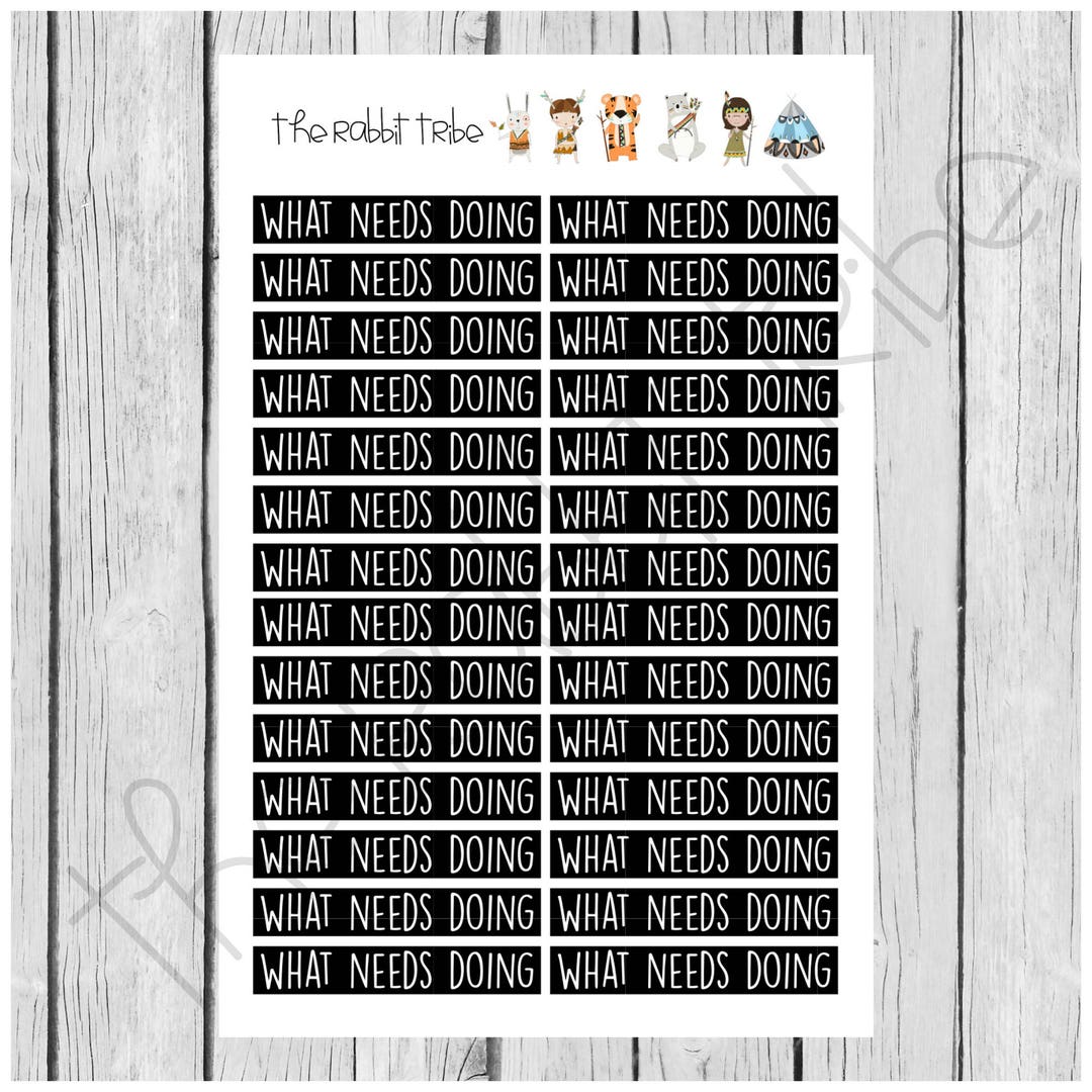 Mini Sticker Sheet what Needs Doing Header Planner Stickers - Etsy