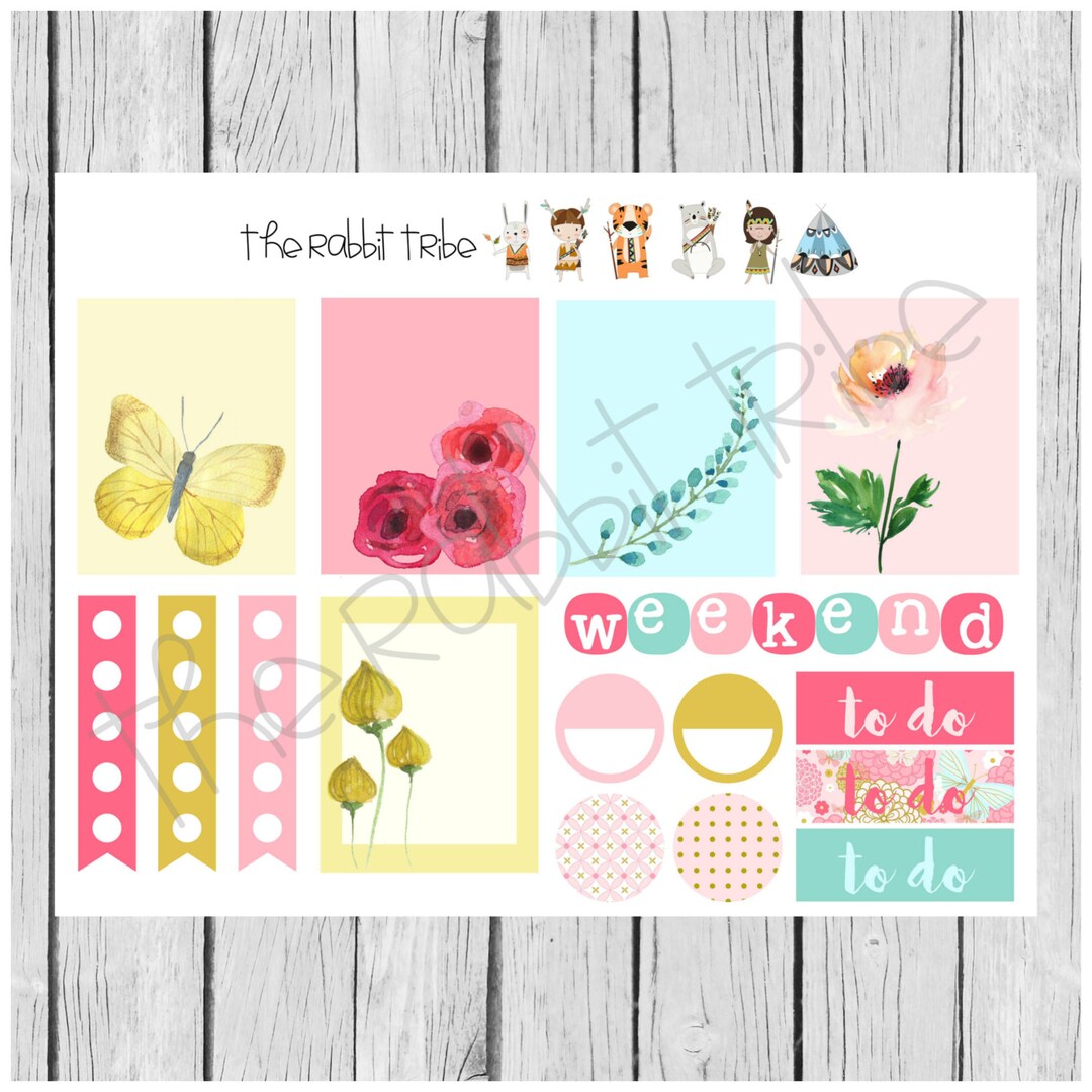 Weekly Sticker Set Flowers Planner Stickers - Etsy Australia