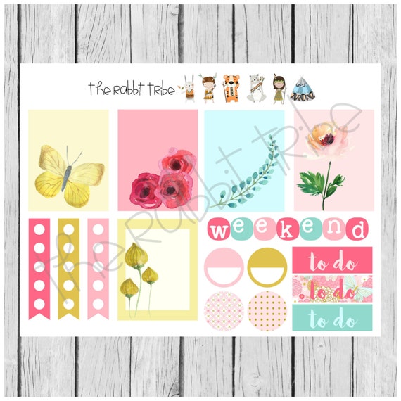 Weekly Sticker Set Flowers Planner Stickers | Etsy