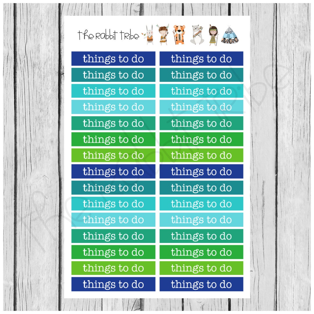 Mini Sticker Sheets - Things to Do Headers - Peacock Colours - Planner ...