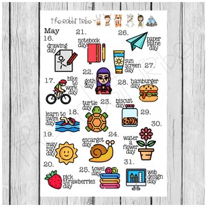 May Wacky Holidays Planner Stickers - Etsy