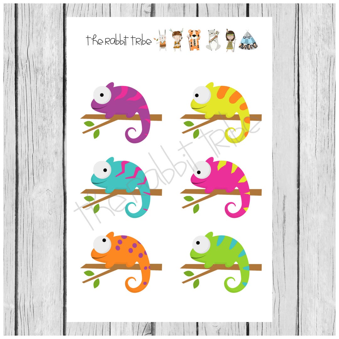 Mini Sticker Sheet - Chameleons - Planner Stickers - Etsy