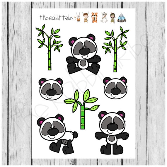 Mini Sticker Sheets Panda Characters Planner Stickers | Etsy
