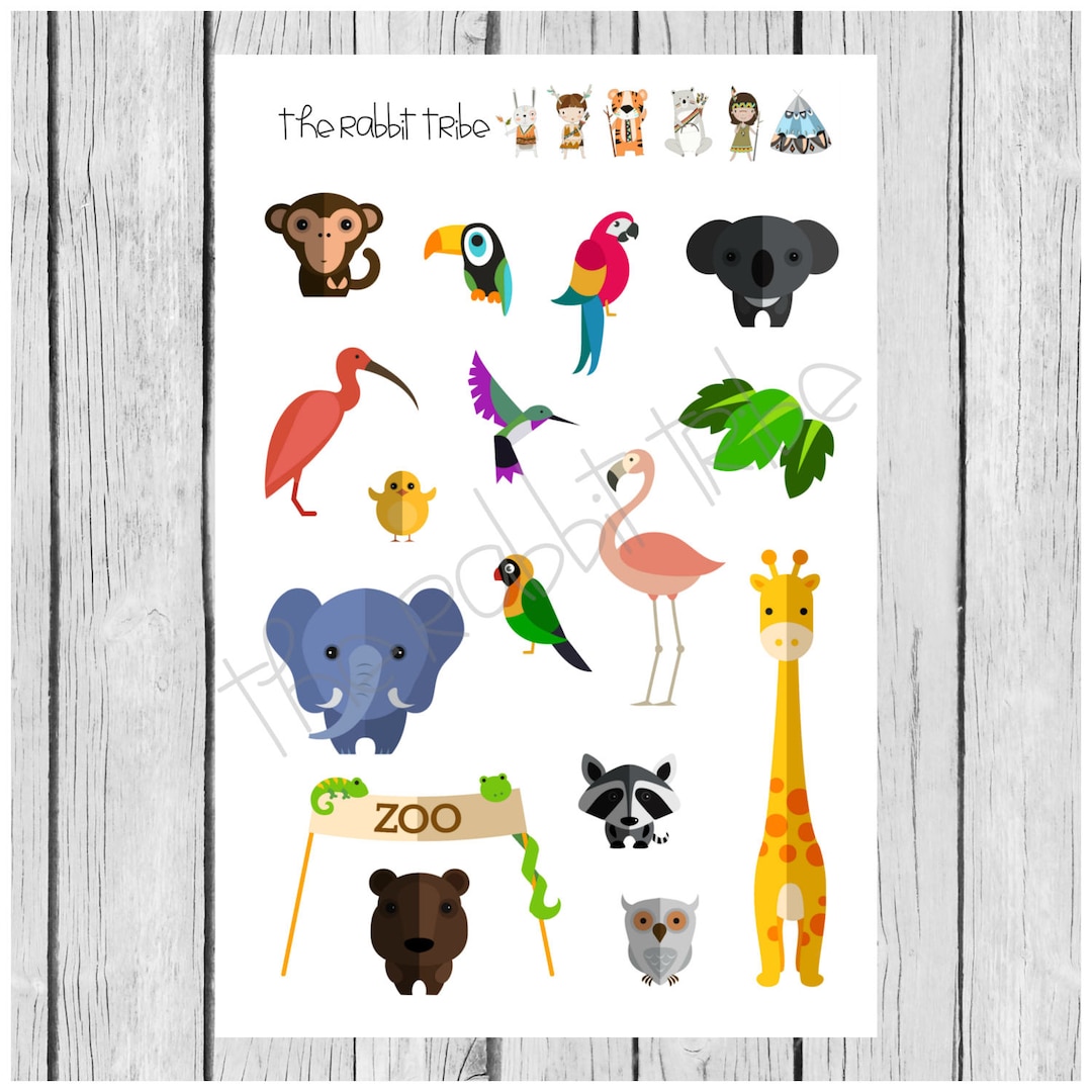 Mini Sticker Sheets Zoo Planner Stickers - Etsy
