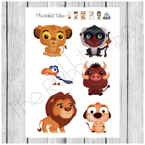 Mini hoja de pegatinas Rey León pegatinas del planificador | Etsy
