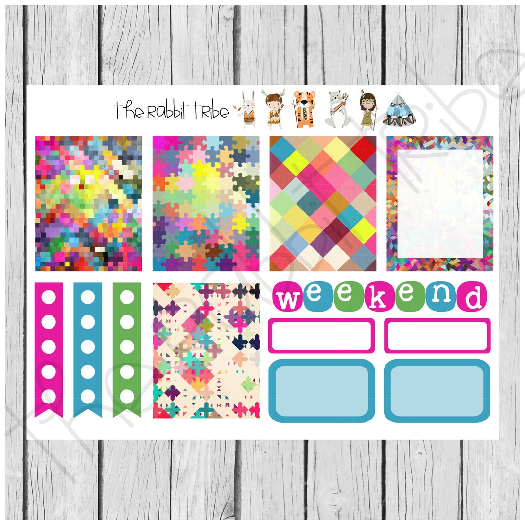 Weekly Sticker Set Pixels and Pieces Planner Stickers - Etsy