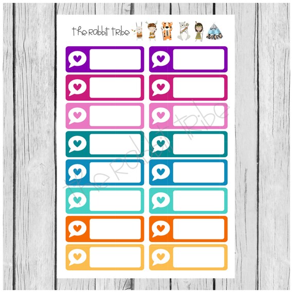 Mini Sticker Sheet Heart Speech Jot It Boxes Planner - Etsy Australia
