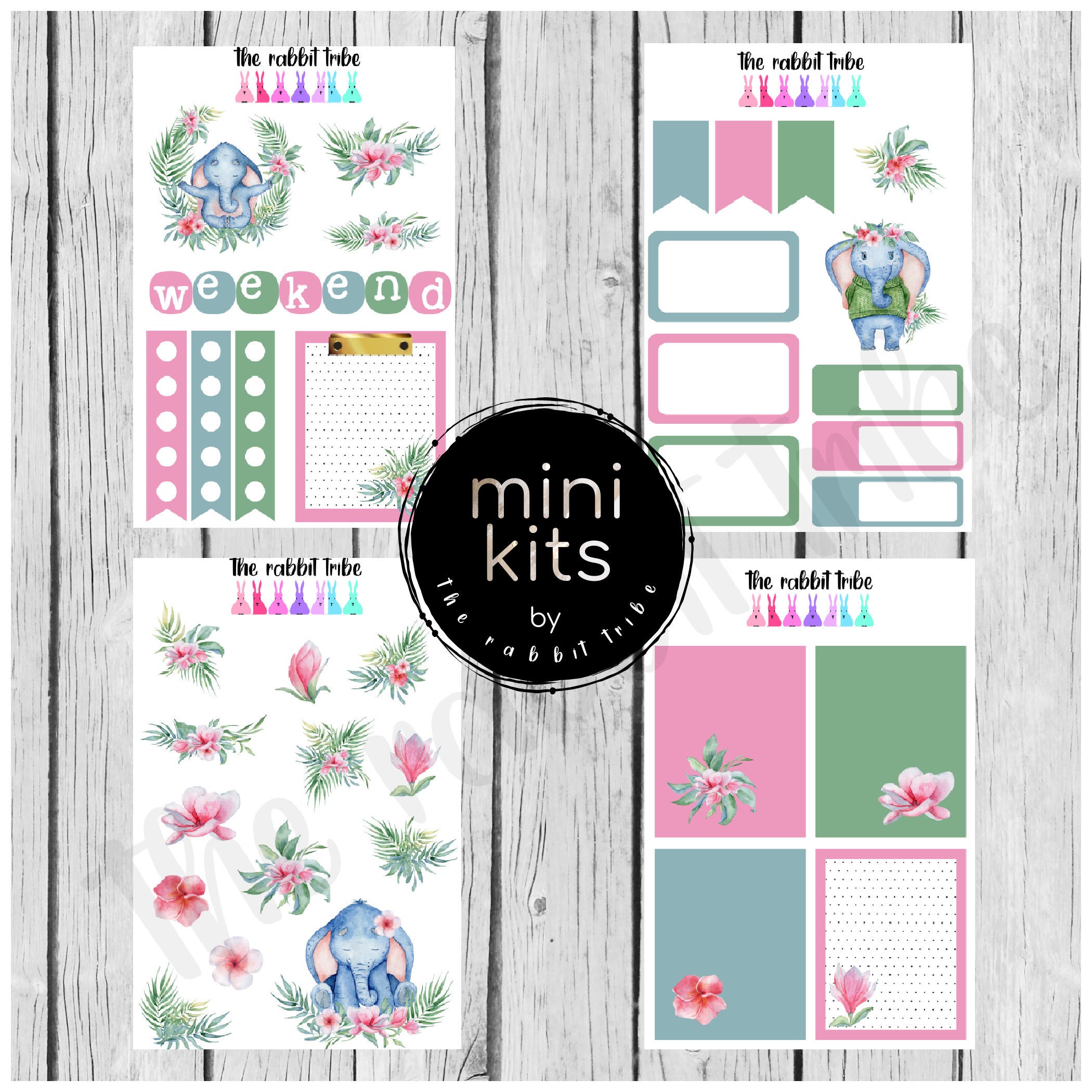 Mini Kits Sweet Elephant Planner Stickers - Etsy