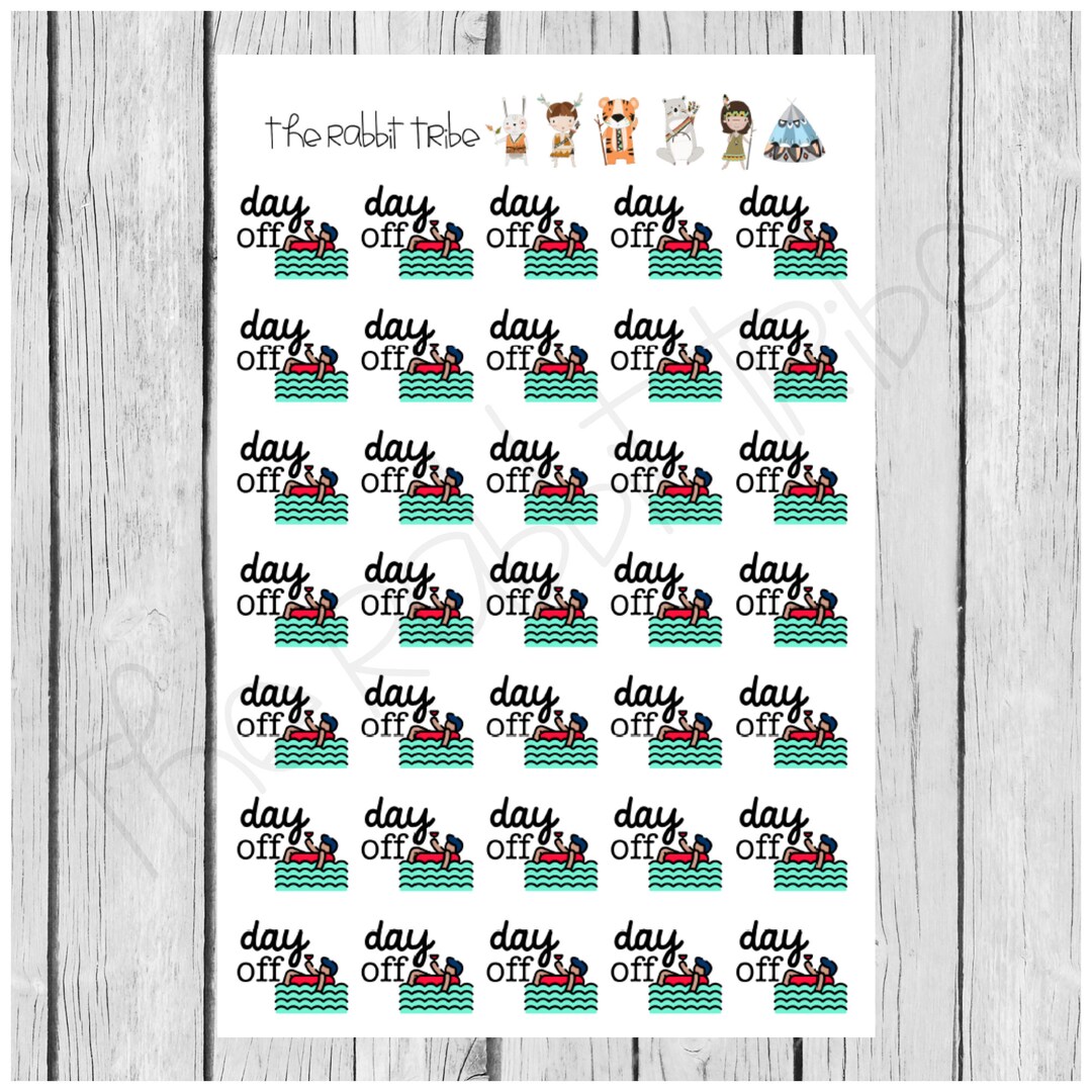 Mini Sticker Sheets Day off Icon Planner Stickers - Etsy