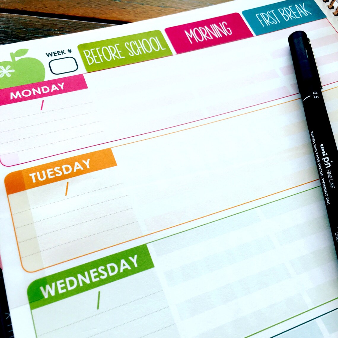 Teacher Planner Stickers Daily Sections Headers Custom - Etsy