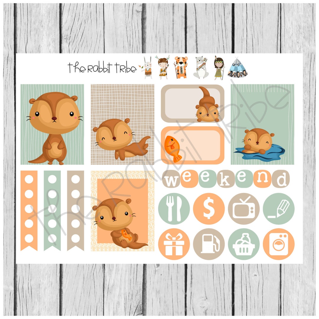 Weekly Sticker Set Otter Planner Stickers - Etsy