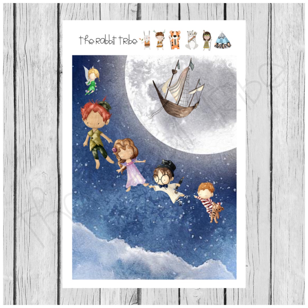 Mini Sticker Sheet - Peter Pan - Large Sticker - Planner Stickers - Etsy