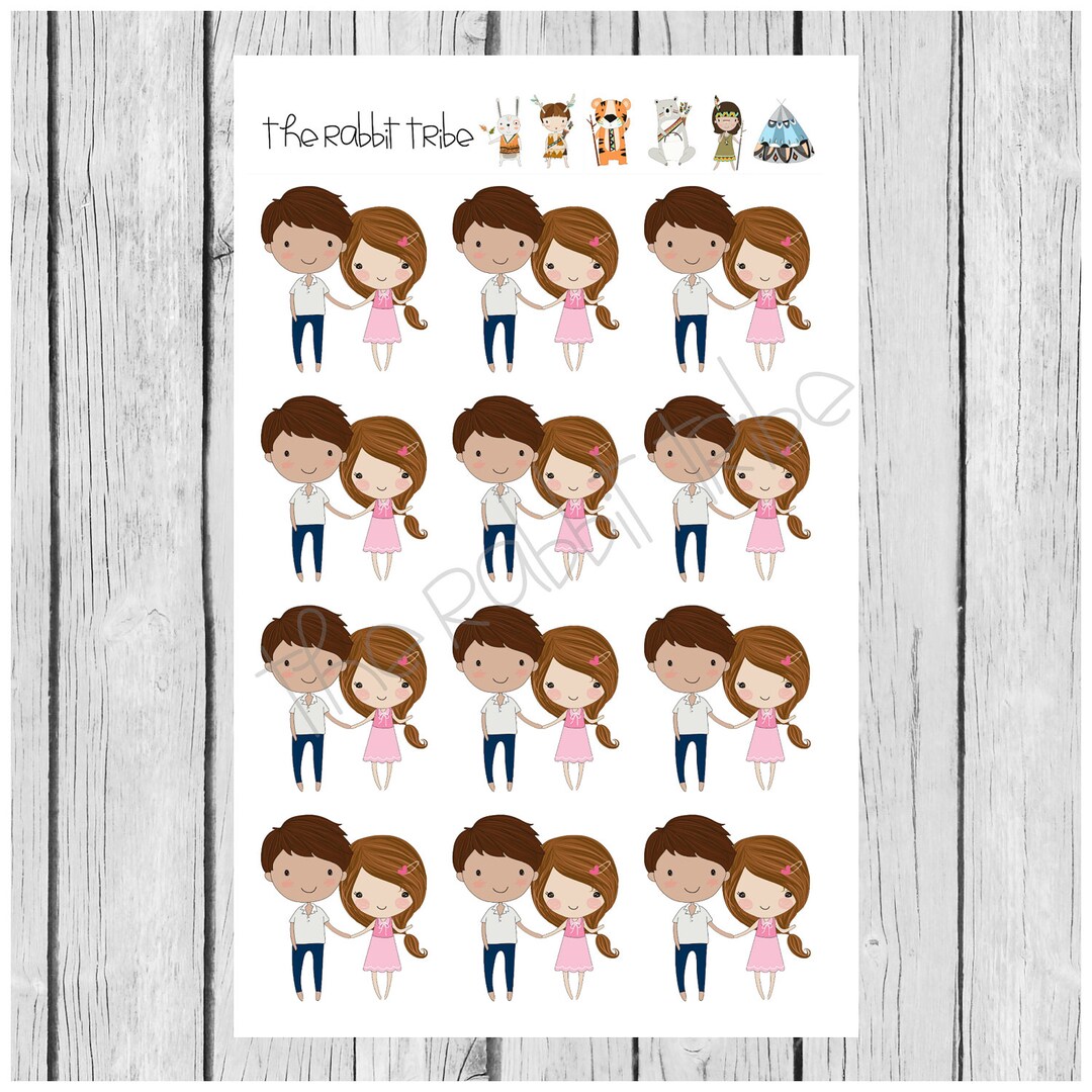 Mini Sticker Sheet - Mini Girls - Date Night, Couple - Planner Stickers ...
