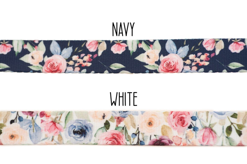 Personalized Watercolor Floral Dog Collar for Girls Pretty Pink Rose ...