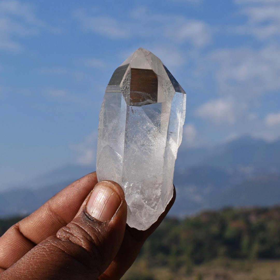Clear GROUNDING QUARTZ. Himalayan Self Healed LEMURIAN Seed Etched ...