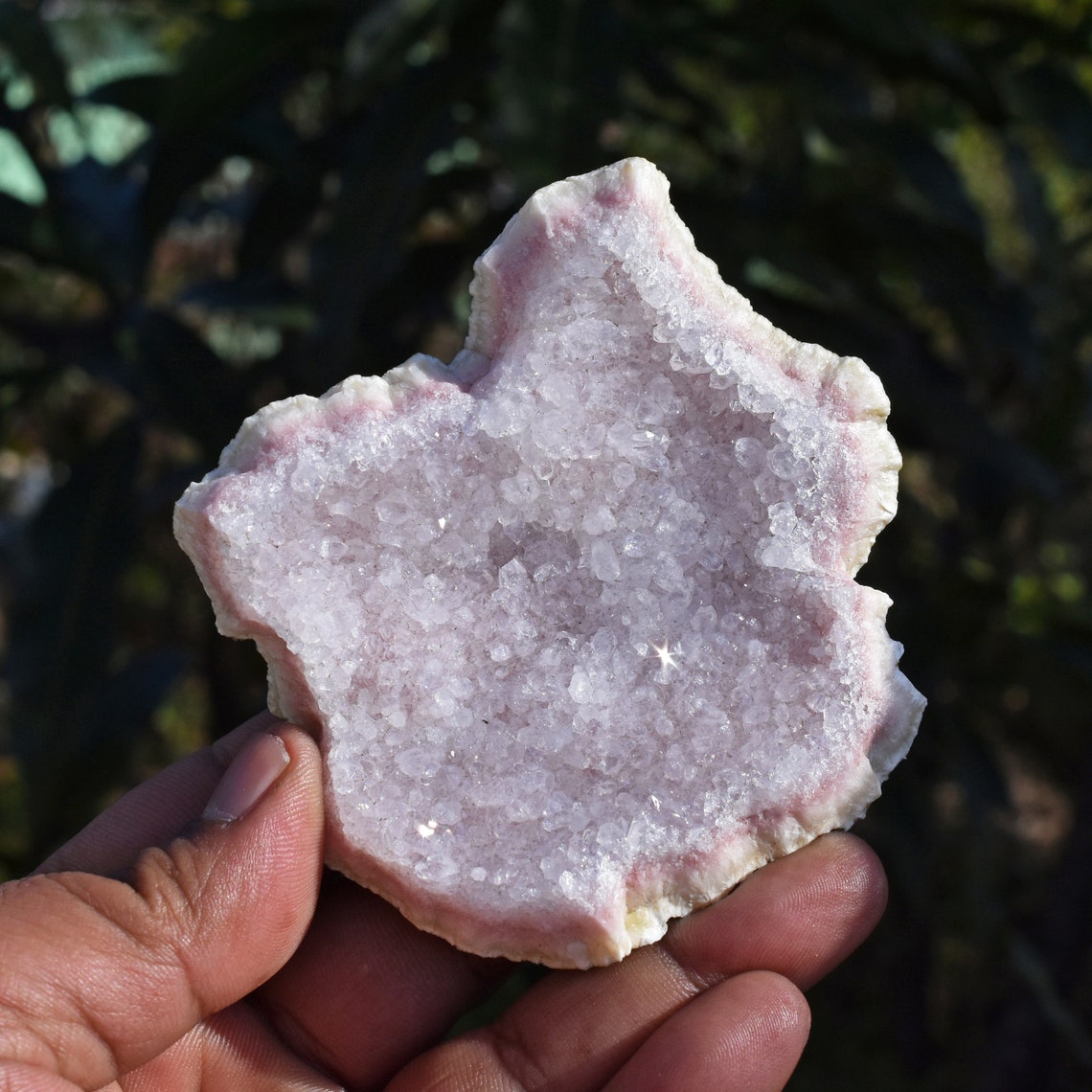 ROSE QUARTZ Sparkling Druzy Geode Crystal Cluster from INDIA. | Etsy