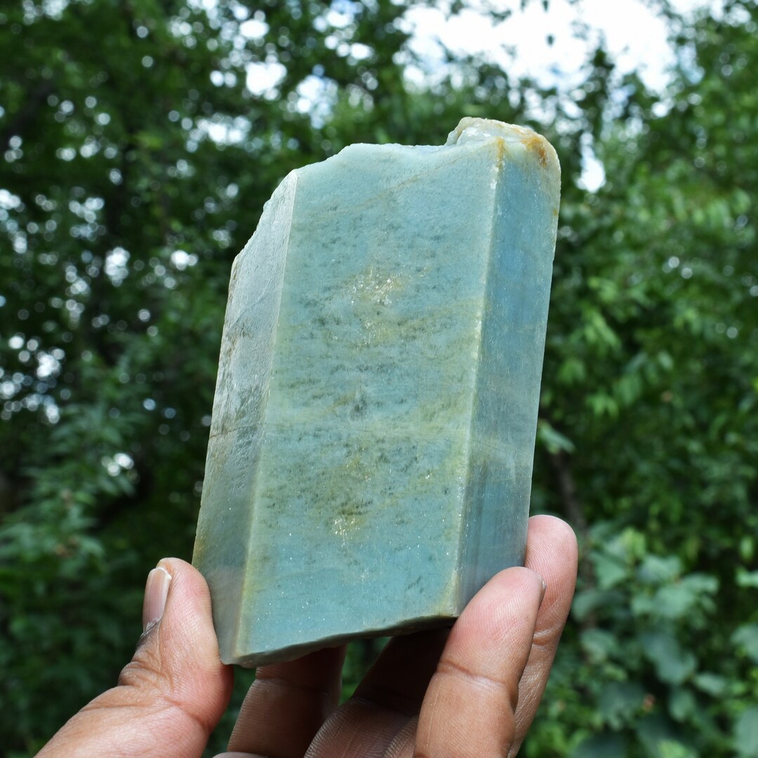 AQUAMARINE HELIODOR Beryl Crystal HIMALAYAN Nirvana Fire and Ice Etched ...