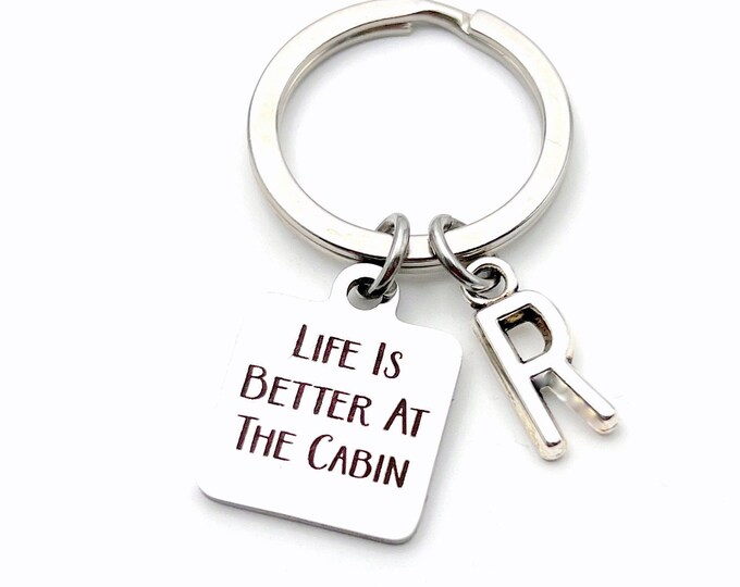 Life is Better at the Cabin Keyring, Cottage Keychain, Cabin Key Chain ...