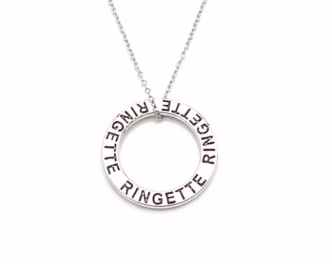 Ringette Circle Necklace, Silver Ringette Jewellry Affirmation Circle ...