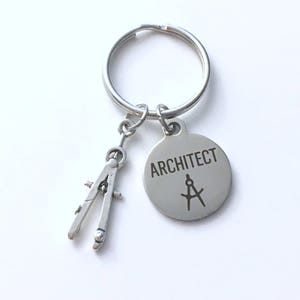 Architect Key Chain, Architect Keychain, Present Gift for Architectural ...