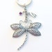 Large Dragonfly Key Chain, Dragon Fly Keychain, Dragonflies Silver ...