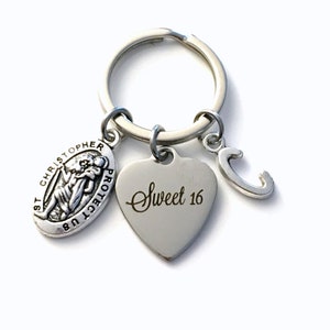 16th Birthday Gift for Daughter Keychain, Sweet 16 Key Chain, Sixteenth ...
