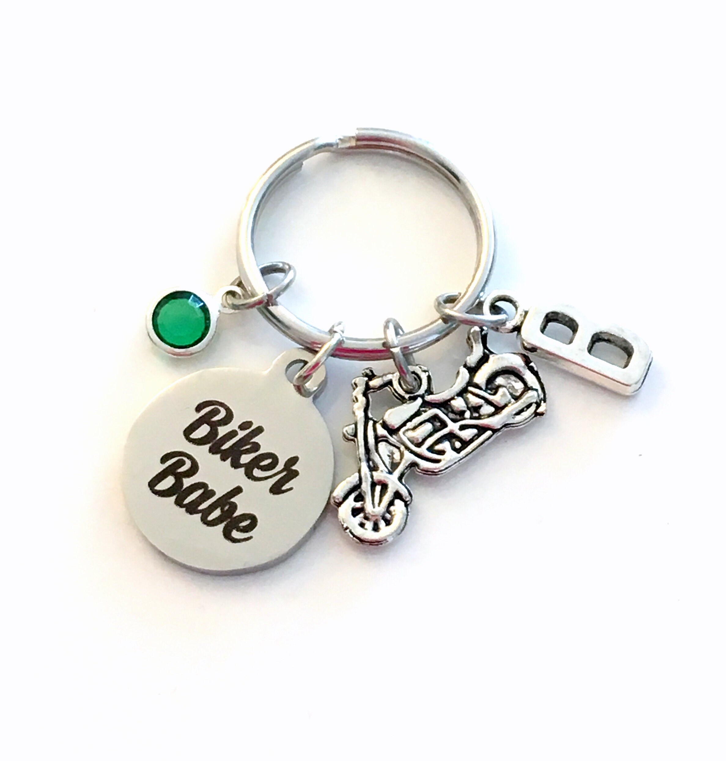 Biker Babe Keychain, Motorcycle Keyring, Biker's Key Chain, Gift for ...