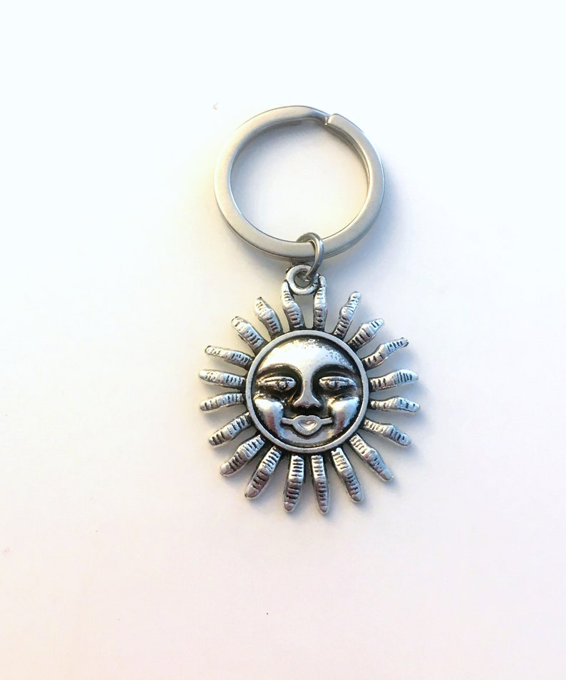Sun Keychain Sunshine Key Chain Solarium Keyring Smiling - Etsy
