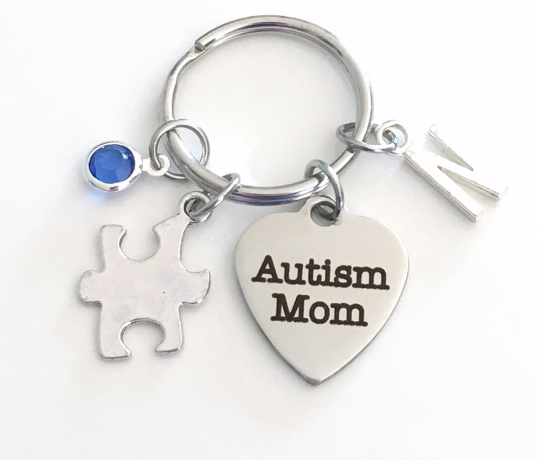 Autism Mom Keychain, Gift for Awareness Keyring, Autistic Mother Key ...