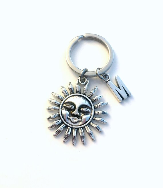 Sun Keychain Sunshine Key Chain Solarium Keyring Smiling | Etsy
